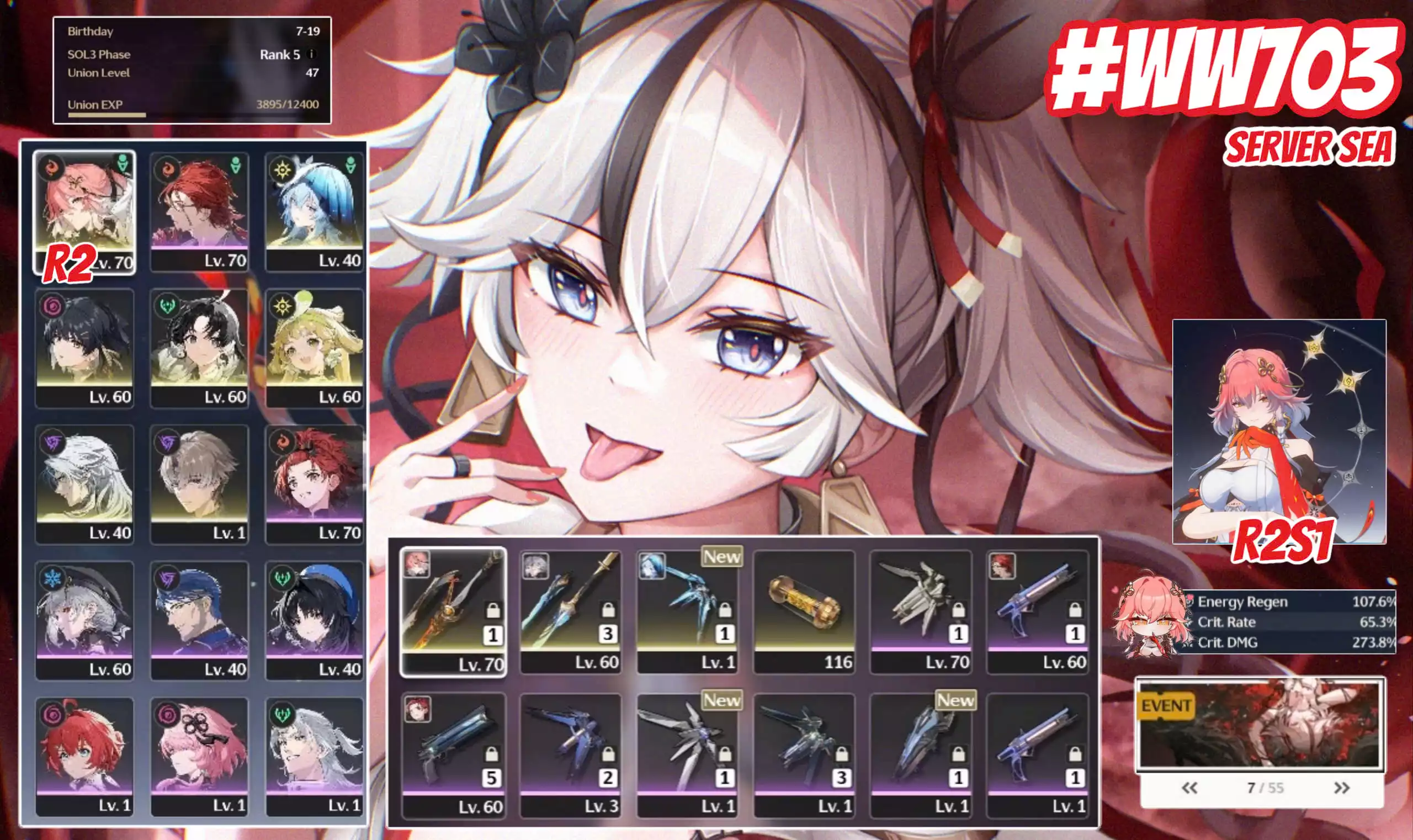 Acc #71434: [ ACC VIP SIÊU PHẨM SIÊU ĐỈNH ] WW 703 Changli R2a1 + Sho ...