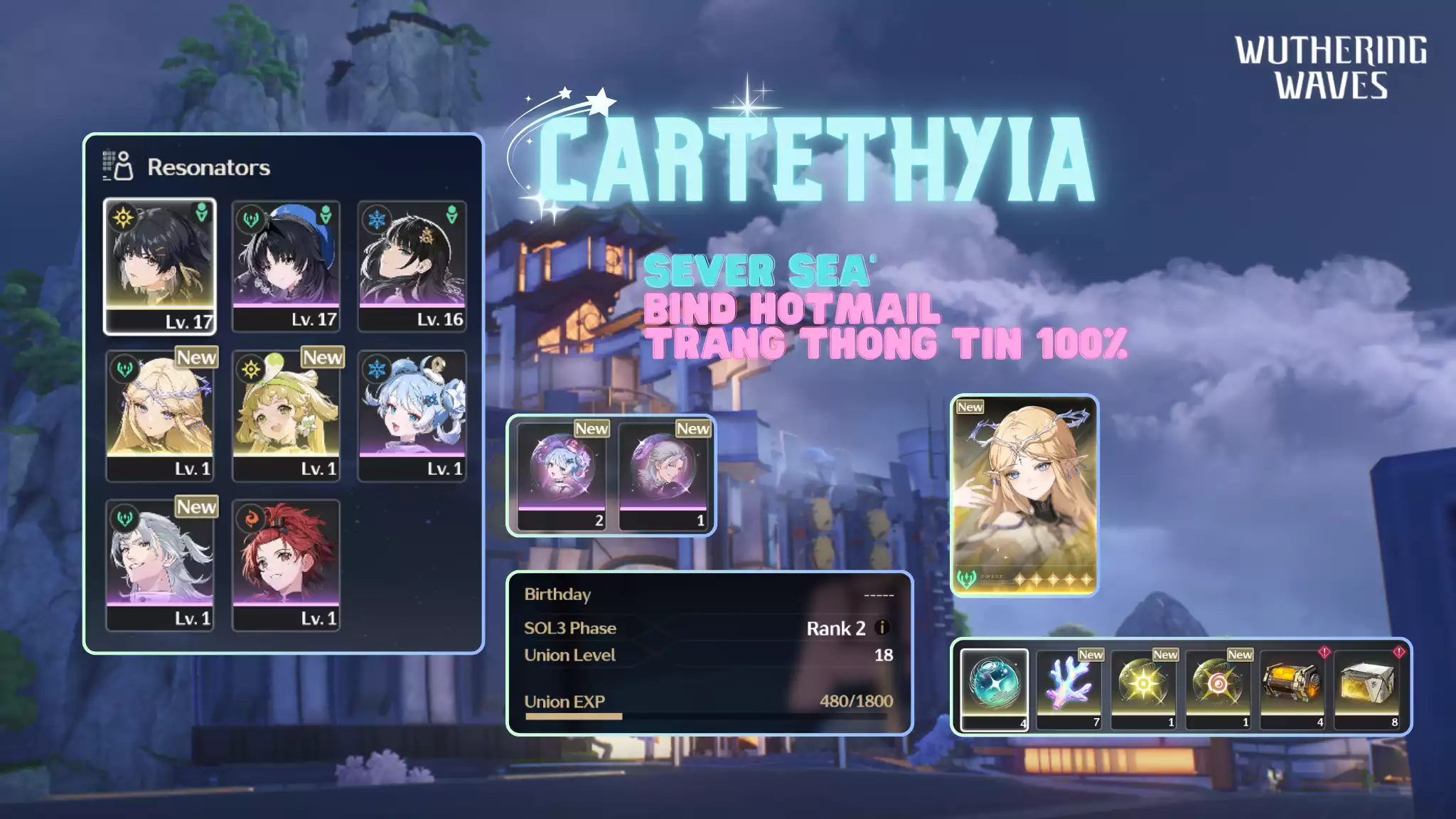 Acc #95146: [Sea] [UL18] Cartethya, giá 80,000 đ